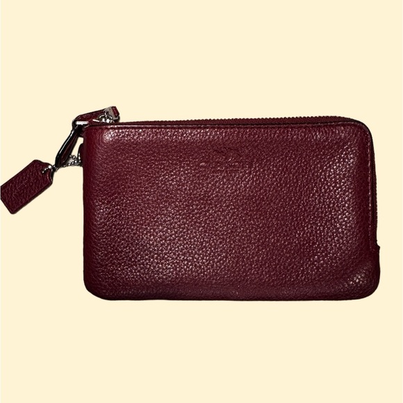 Coach | Bags | Coach Wallet Burgundy Wine Silver Hardware | Poshmark